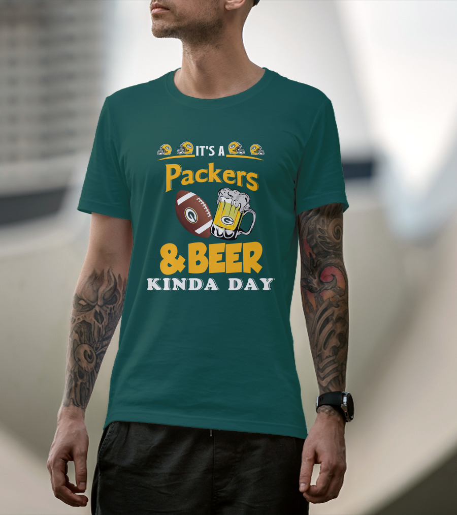 Green Bay Packers Football And Beer Kinda Day T-Shirt