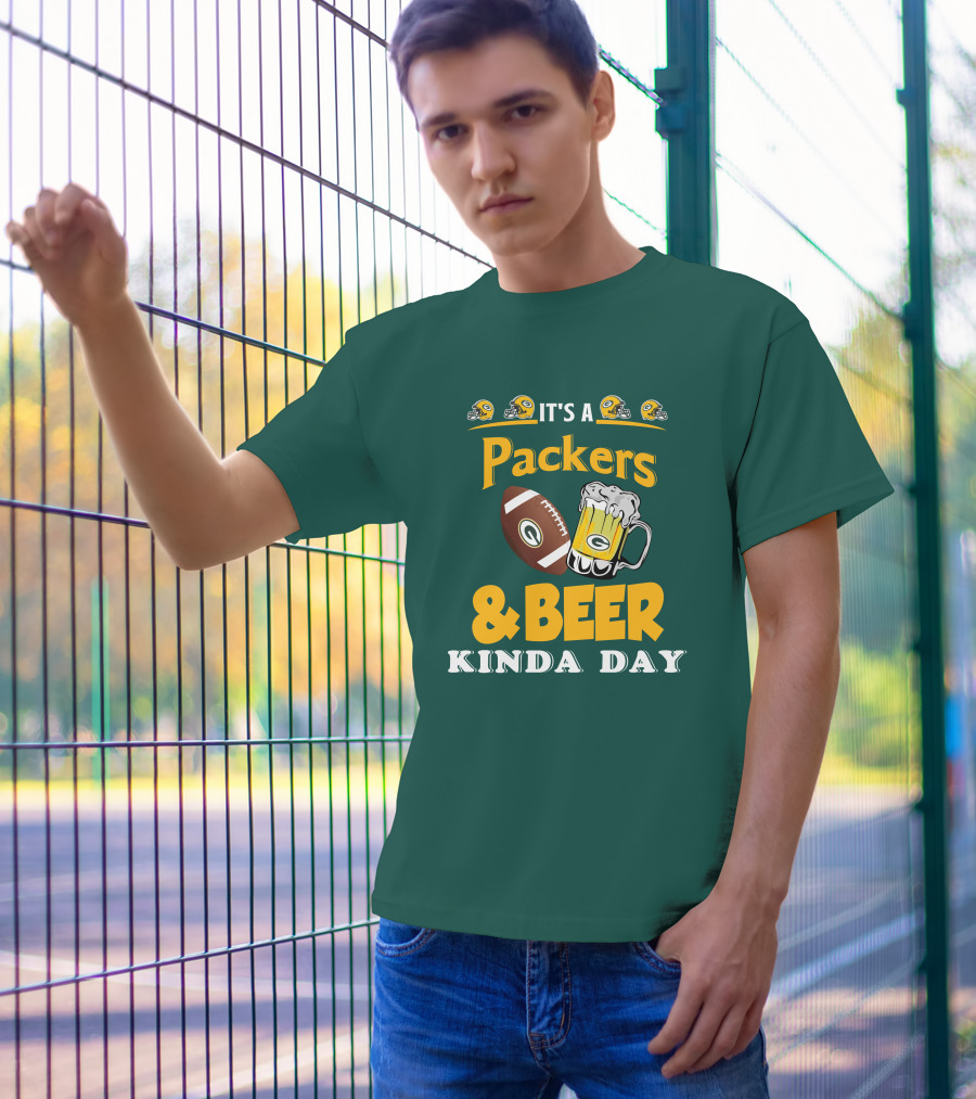 Green Bay Packers Football And Beer Kinda Day T-Shirt