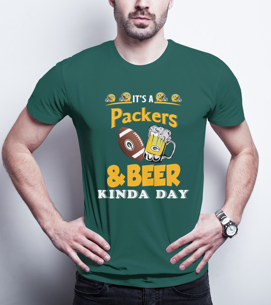Green Bay Packers Football And Beer Kinda Day T-Shirt