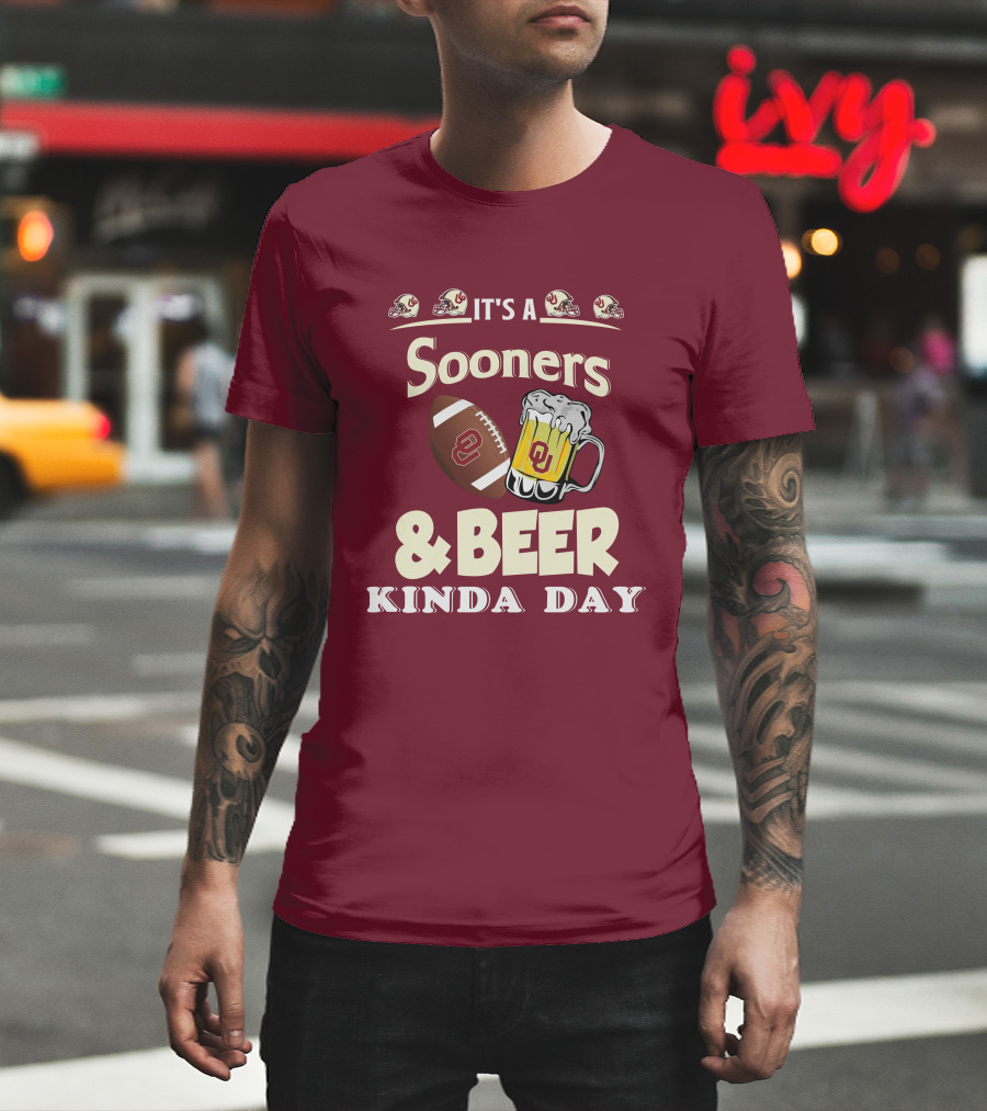 Oklahoma Sooners Football And Beer Kinda Day T-Shirt