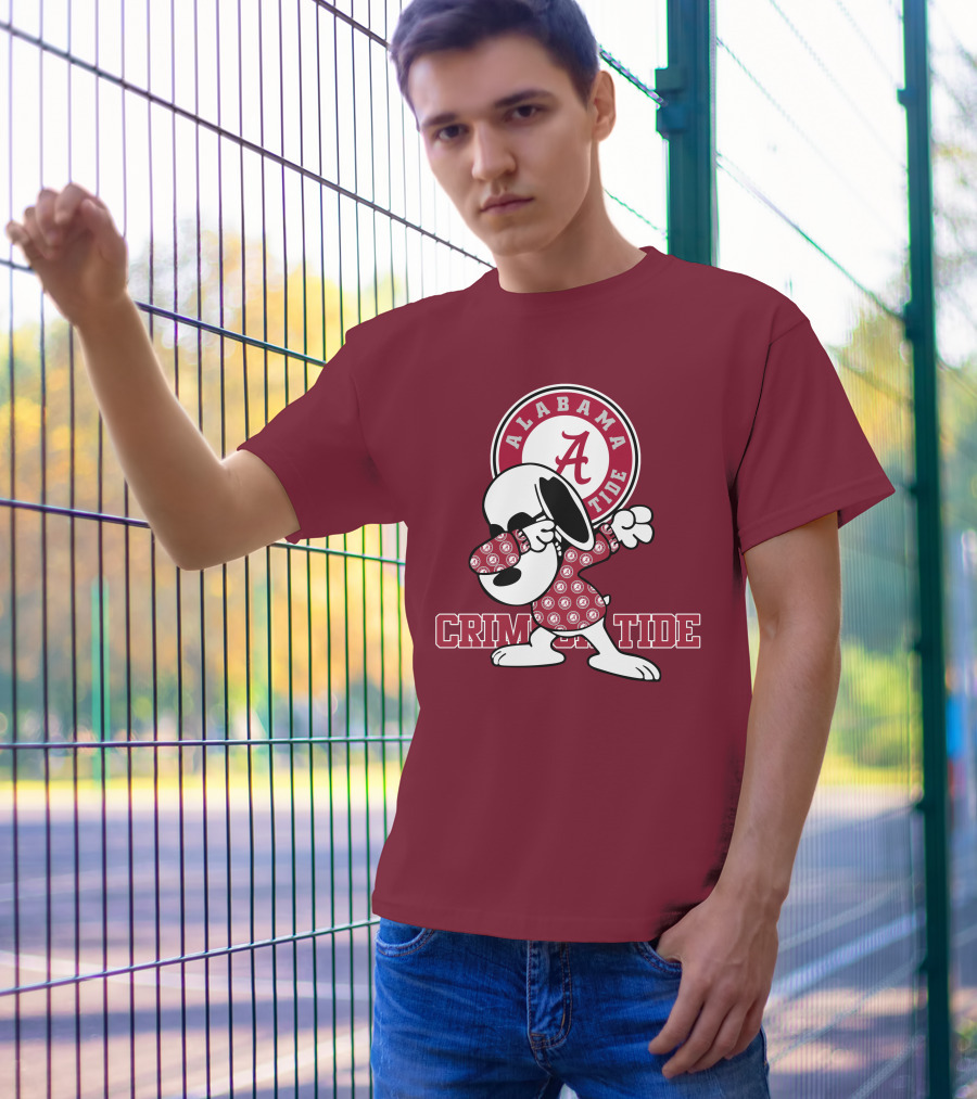 Alabama Crimson Tide Snoopy Dabbing Football Fan Spirit T-Shirt