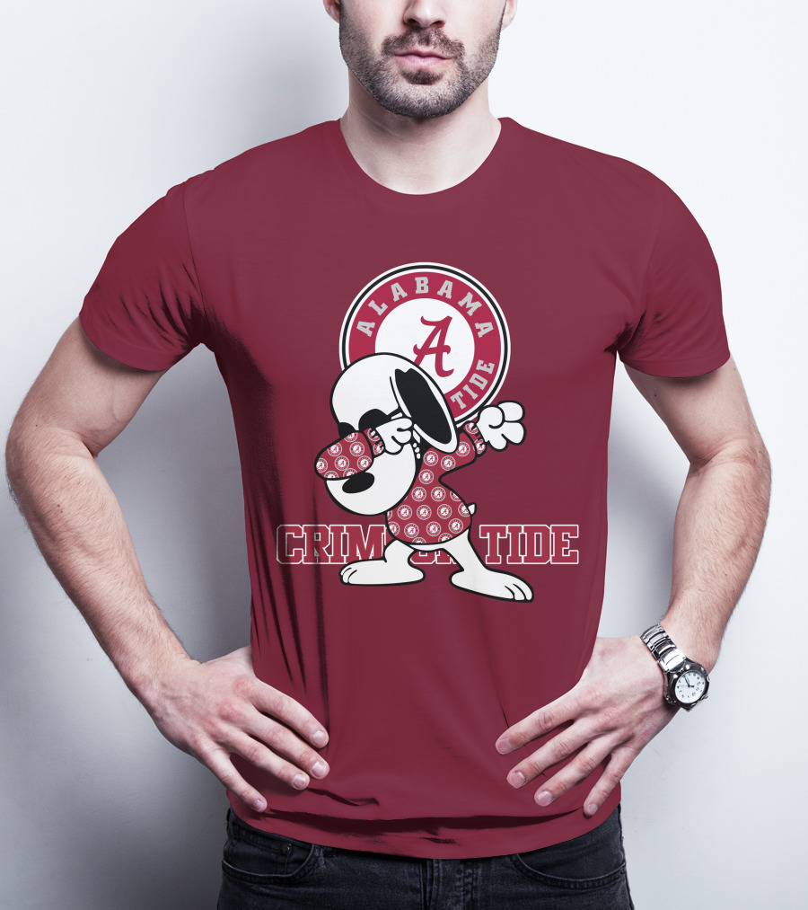 Alabama Crimson Tide Snoopy Dabbing Football Fan Spirit T-Shirt