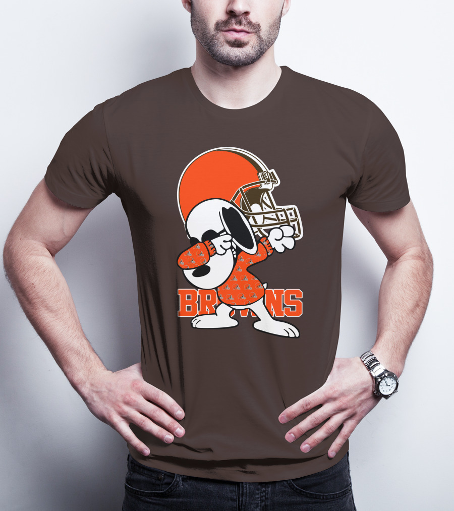 Cleveland Browns Snoopy Dabbing Football Helmet T-Shirt
