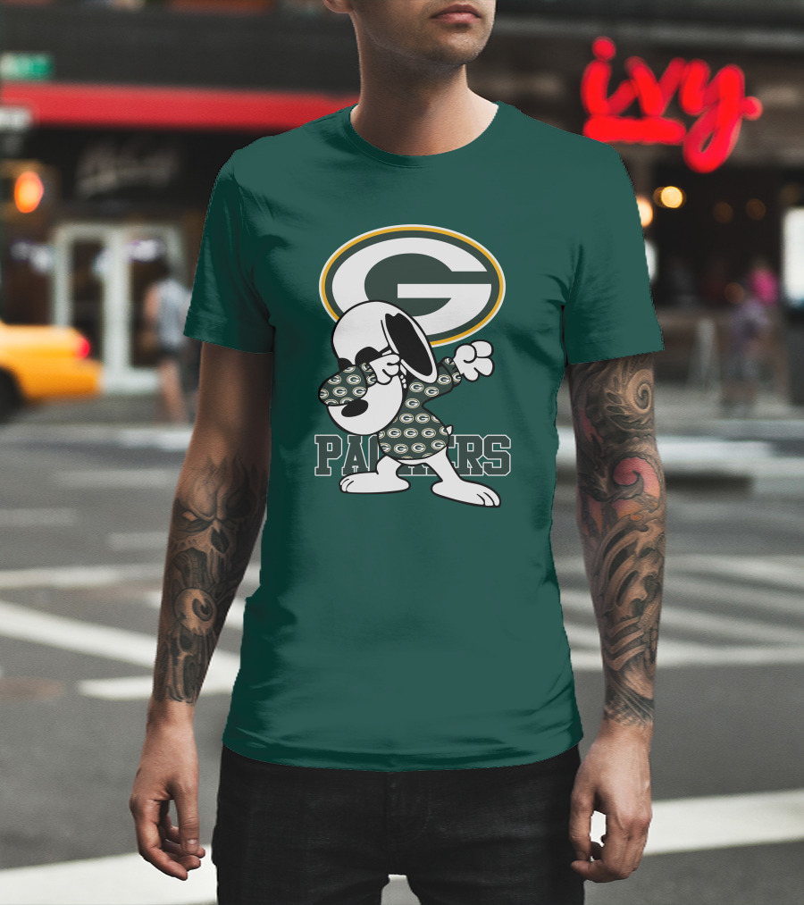 Green Bay Packers Snoopy Dabbing Packers T-Shirt