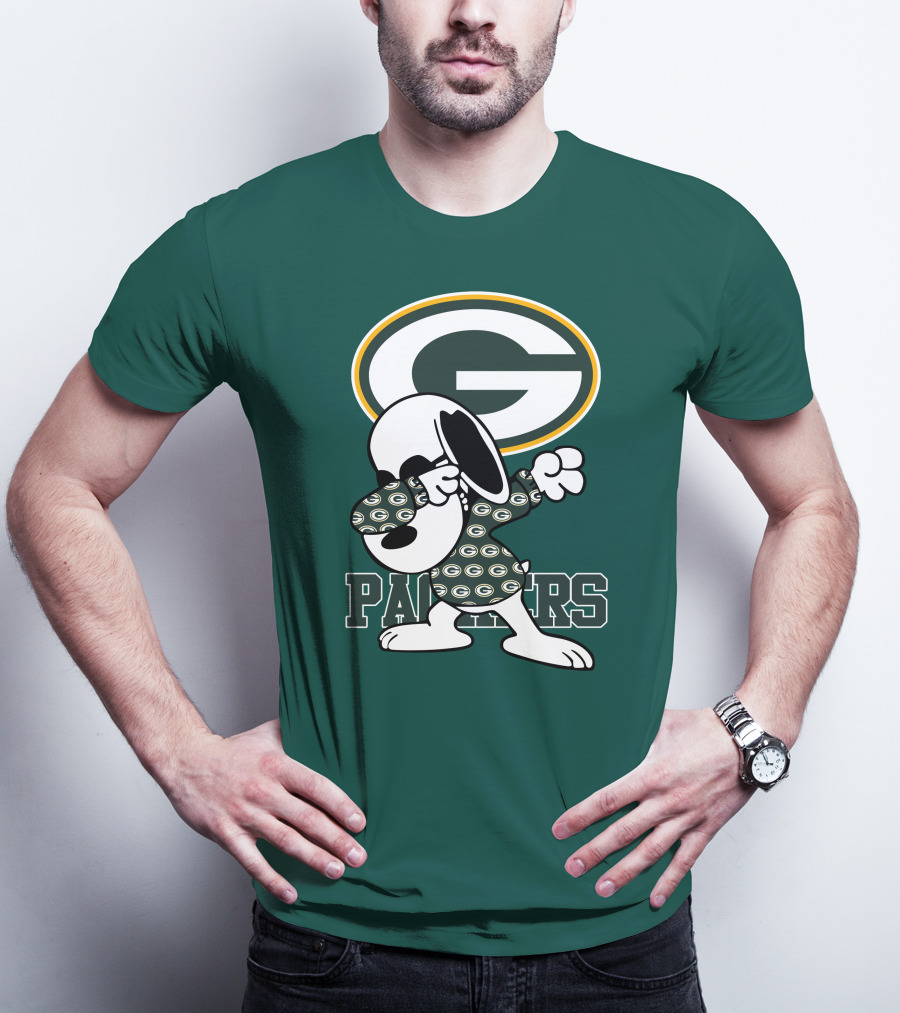 Green Bay Packers Snoopy Dabbing Packers T-Shirt
