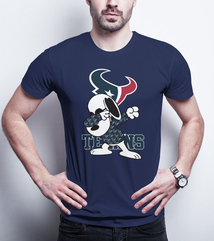 Houston Texans Snoopy Dabbing Texans T-Shirt