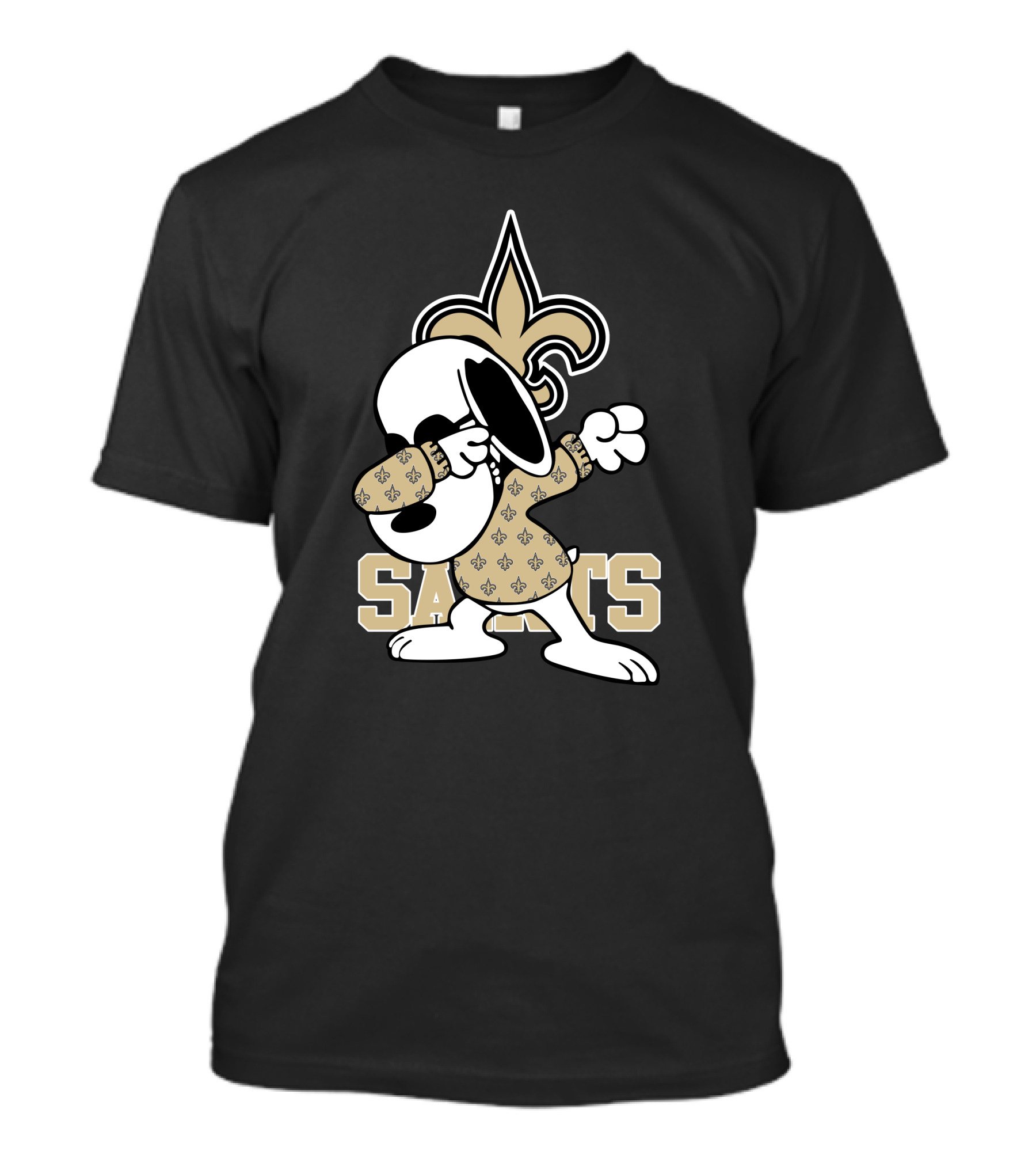 New Orleans Saints Snoopy Fleur-de-Lis Dabbing Saints T-Shirt