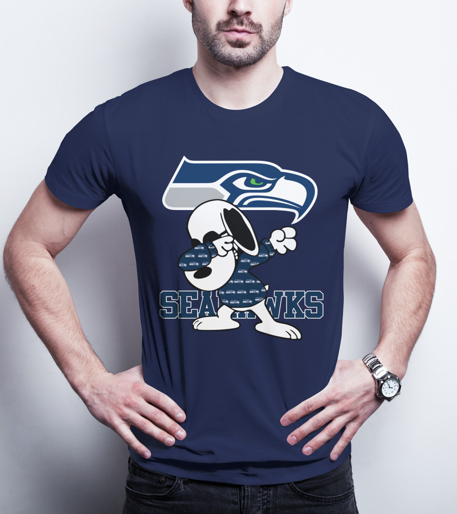 Seattle Seahawks Snoopy Dabbing NFL Team Fan Apparel Bowing Dance T-Shirt