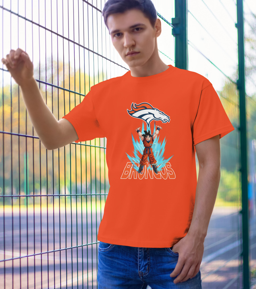 Denver Broncos Super Saiyan Goku Power-Up T-Shirt