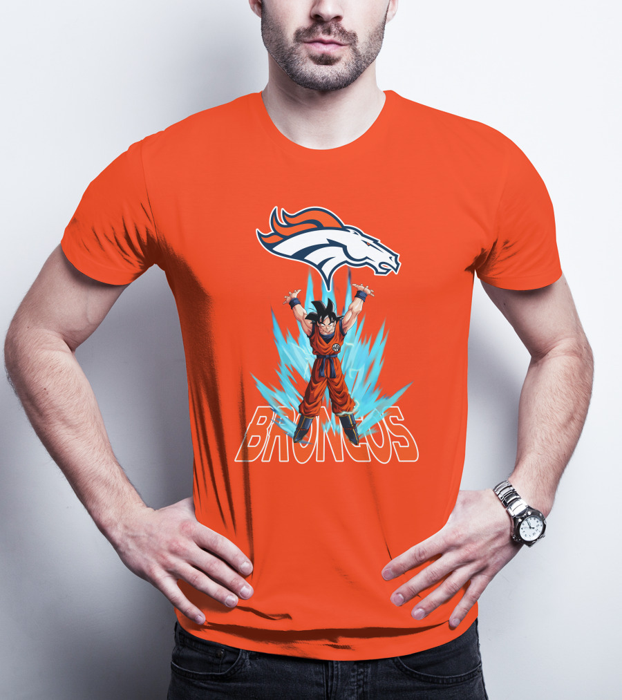 Denver Broncos Super Saiyan Goku Power-Up T-Shirt