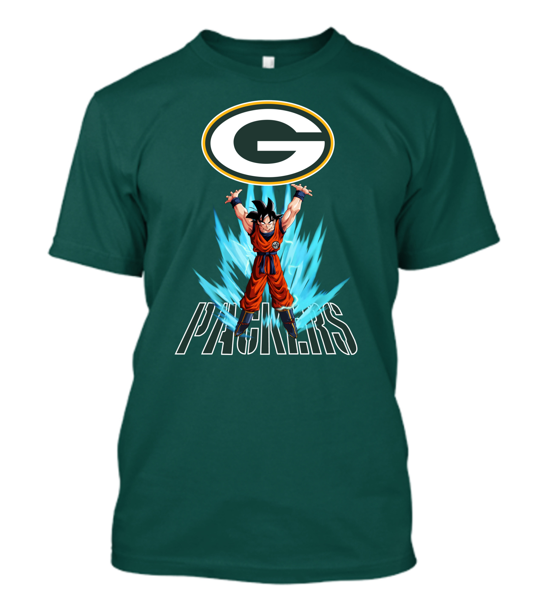 Green Bay Packers Goku Super Saiyan Power Up T-Shirt