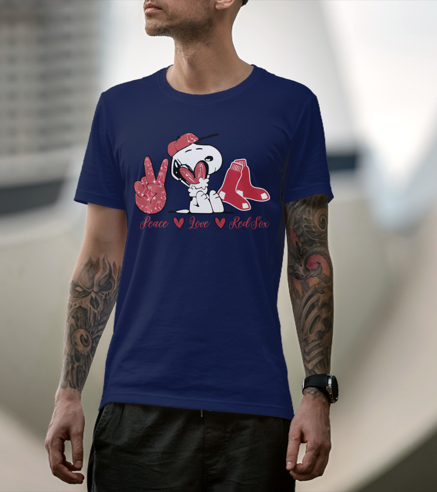 Peace Love Snoopy Red Sox T-Shirt