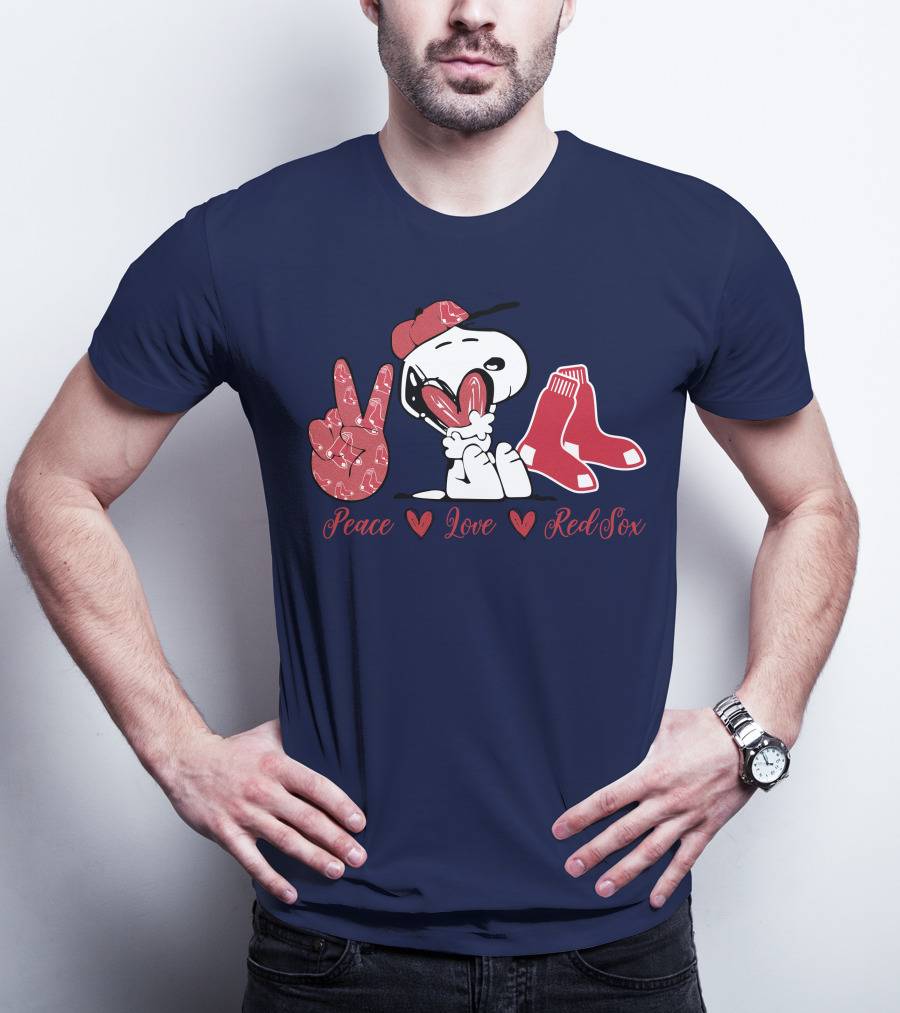 Peace Love Snoopy Red Sox T-Shirt