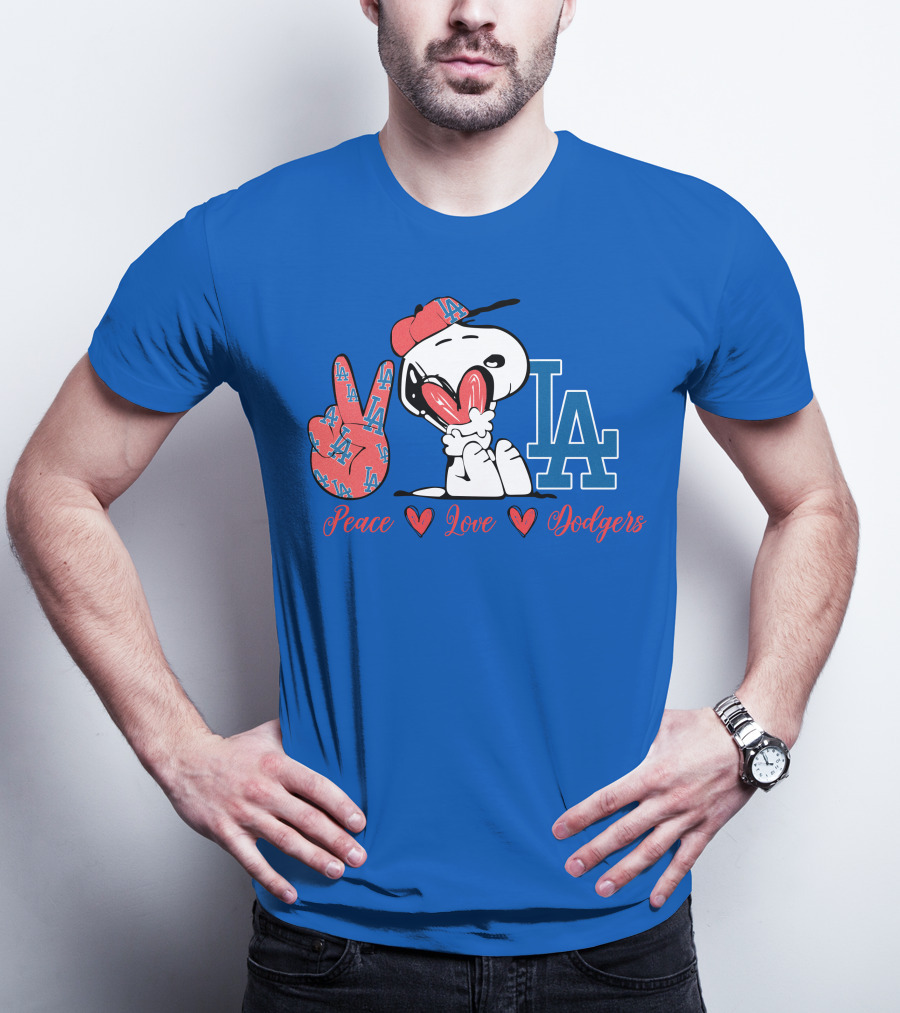 Peace Love Los Angeles Dodgers Snoopy La T-Shirt