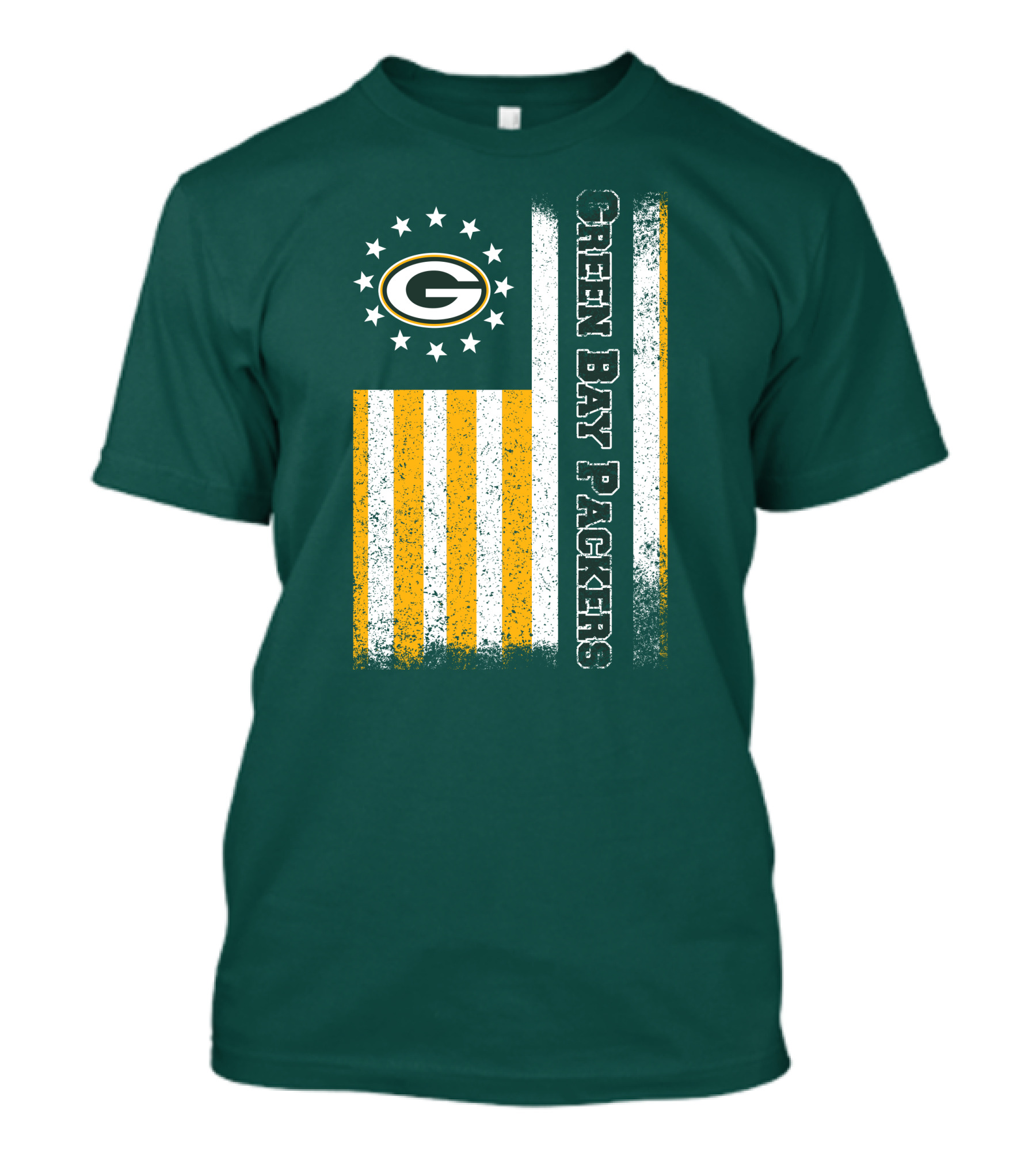 Green Bay Packers American Flag Stars Stripes T-Shirt