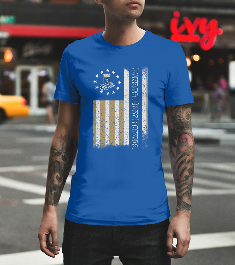 Kansas City Royals American Flag Distressed T-Shirt