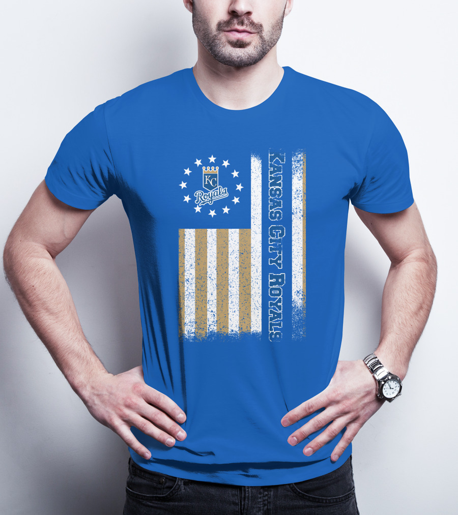 Kansas City Royals American Flag Distressed T-Shirt
