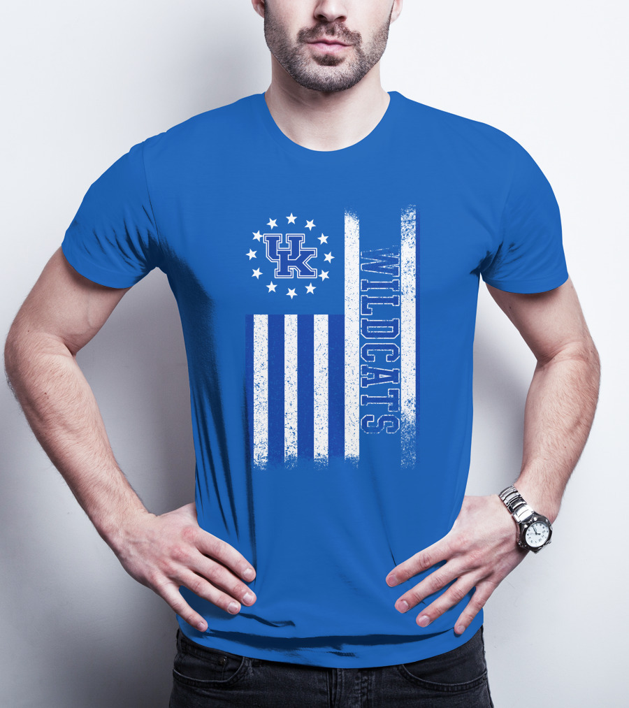 Kentucky Wildcats American Flag Uk Logo Wildcat Pride T-Shirt