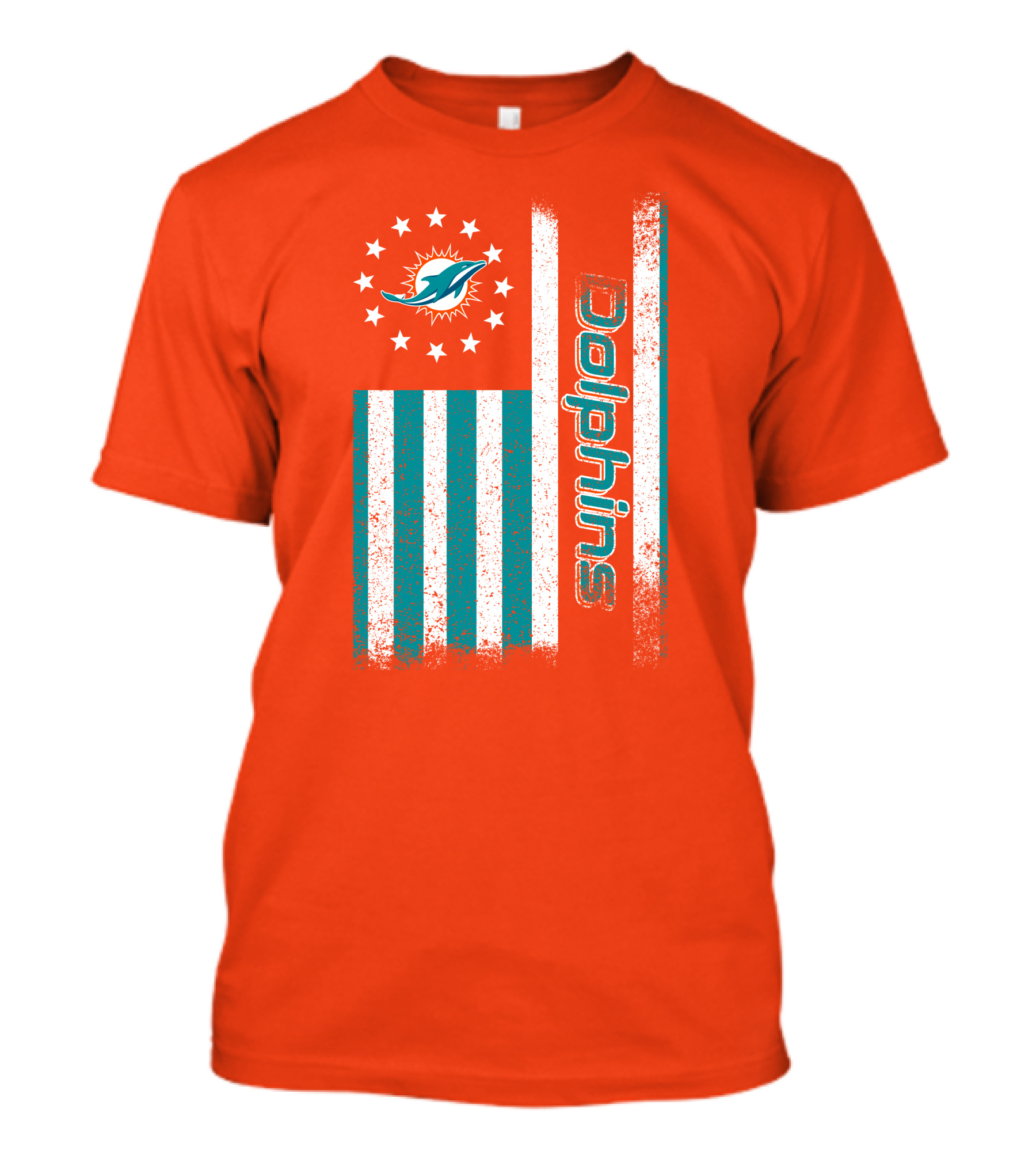 Miami Dolphins American Flag Dolphins Logo Stars T-Shirt