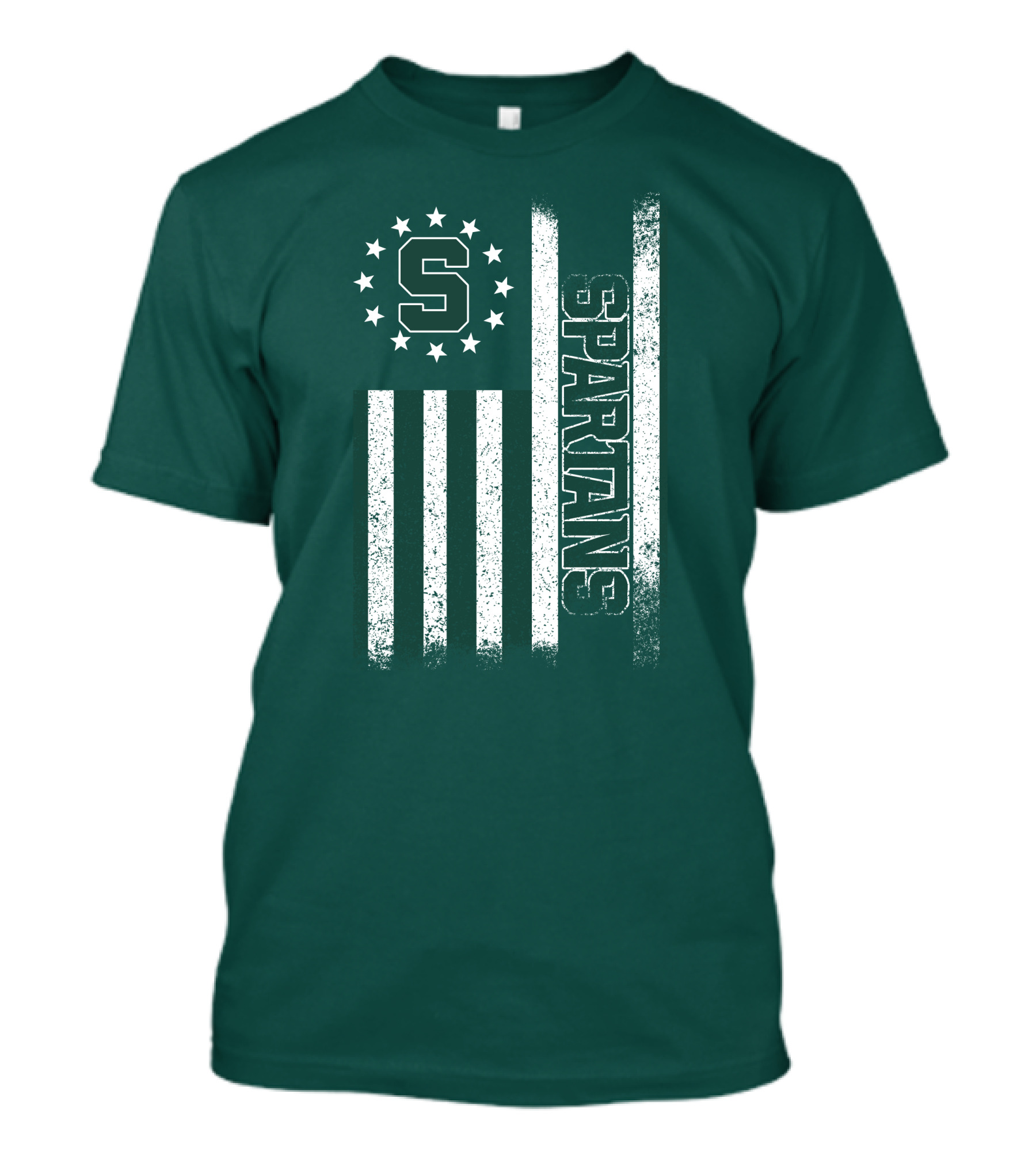 Michigan State Spartans S Logo Flag T-Shirt