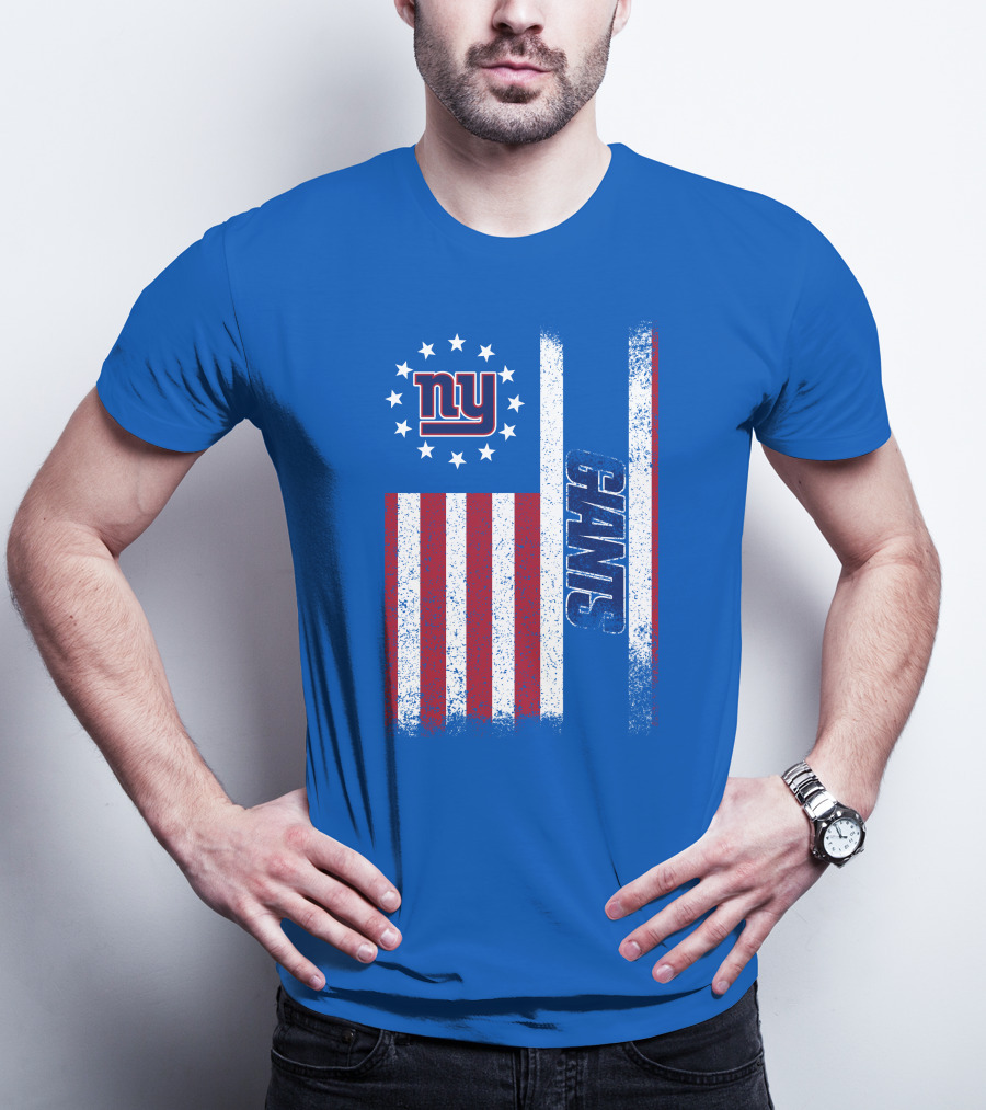 New York Giants Stars And Stripes American Flag T-Shirt