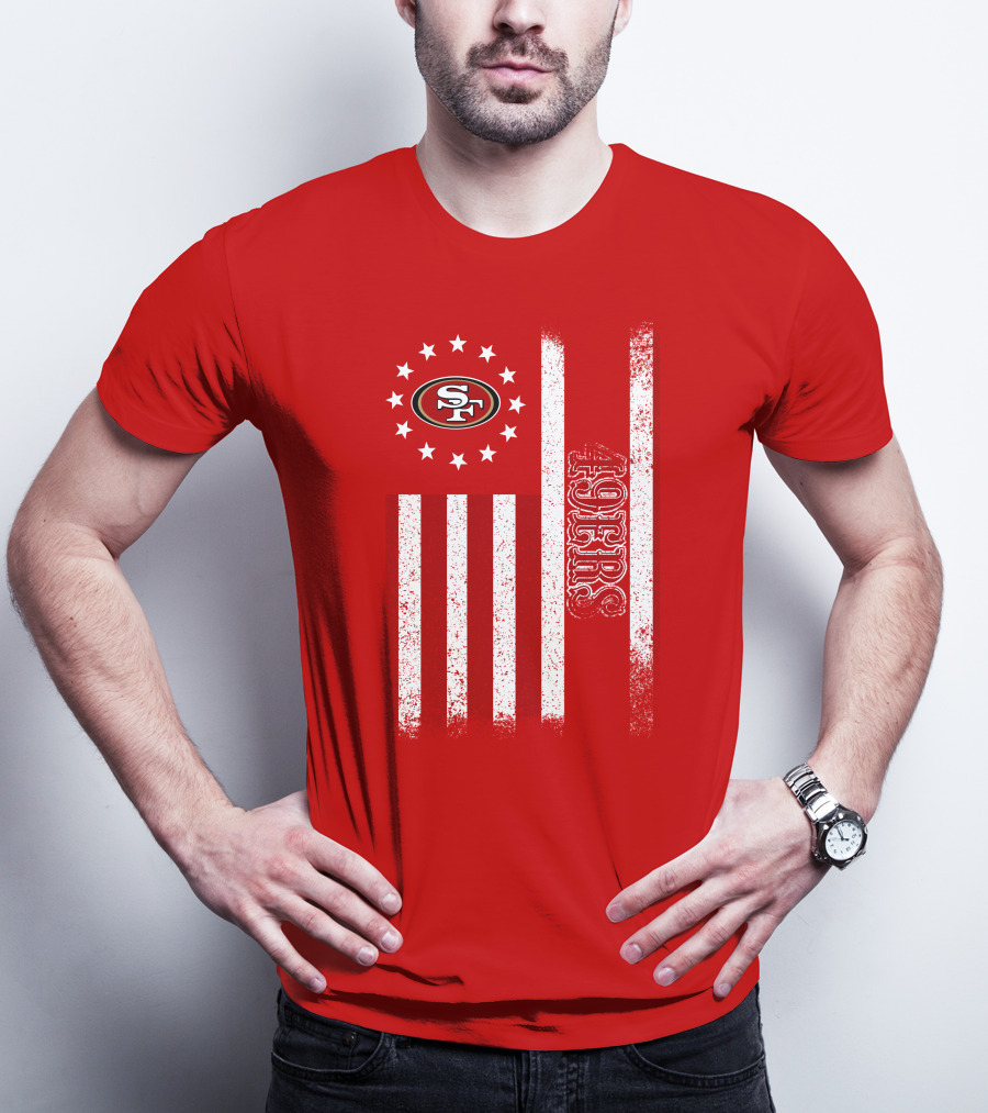San Francisco 49ers American Flag Sf Logo Stars Stripes T-Shirt