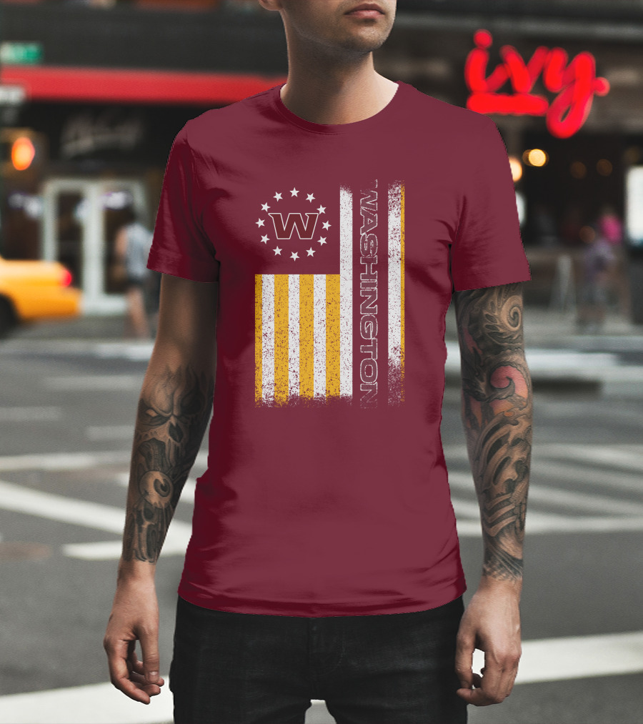 Washington W Stars Stripes American Flag T-Shirt