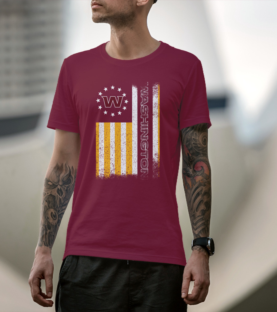 Washington W Stars Stripes American Flag T-Shirt