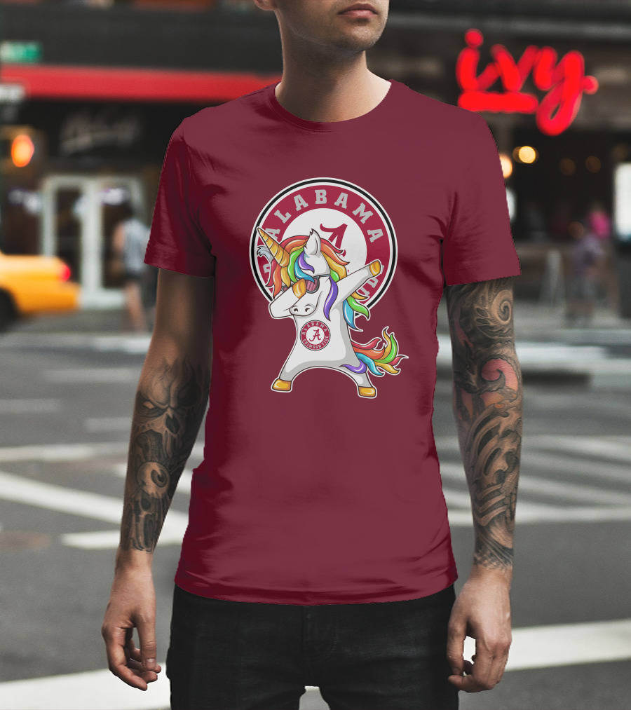 Alabama Crimson Tide Dabbing Unicorn T-Shirt