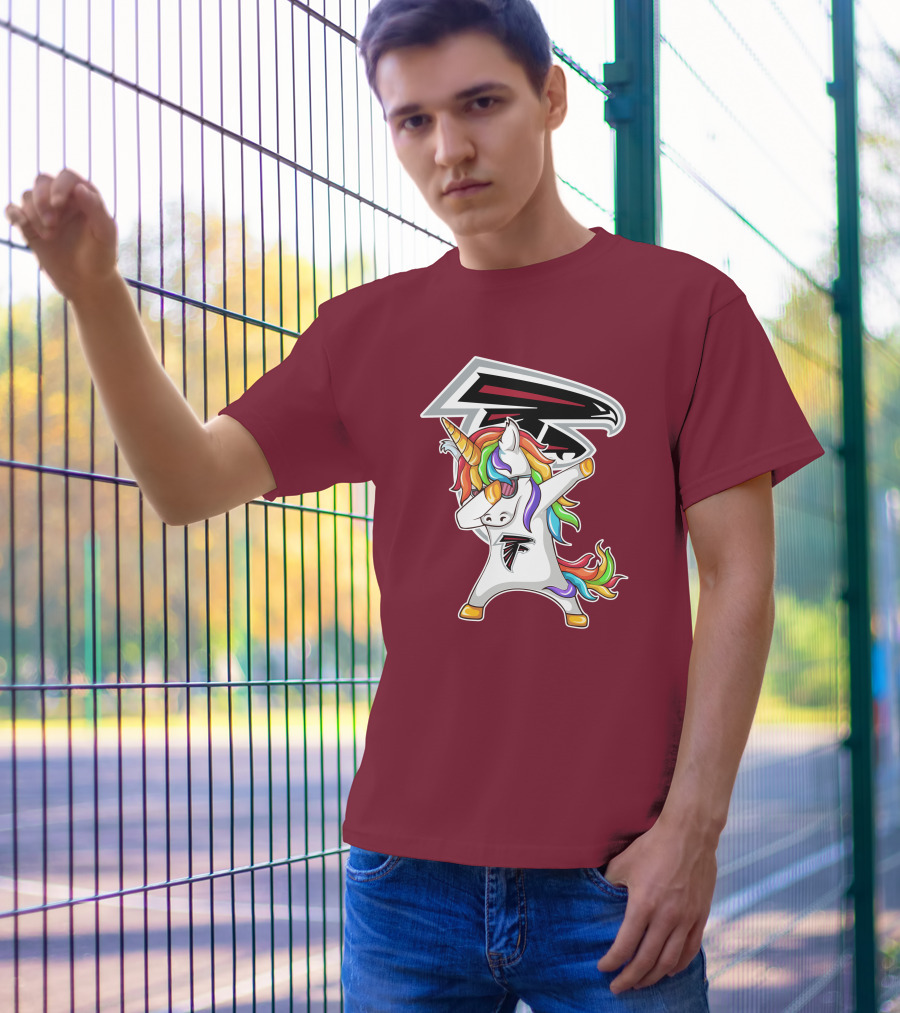 Atlanta Falcons Unicorn Rainbow Dabbing T-Shirt