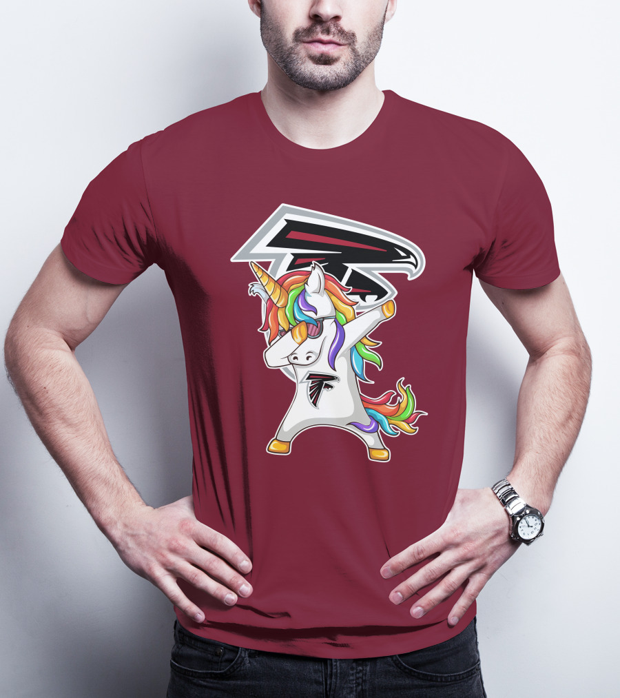 Atlanta Falcons Unicorn Rainbow Dabbing T-Shirt
