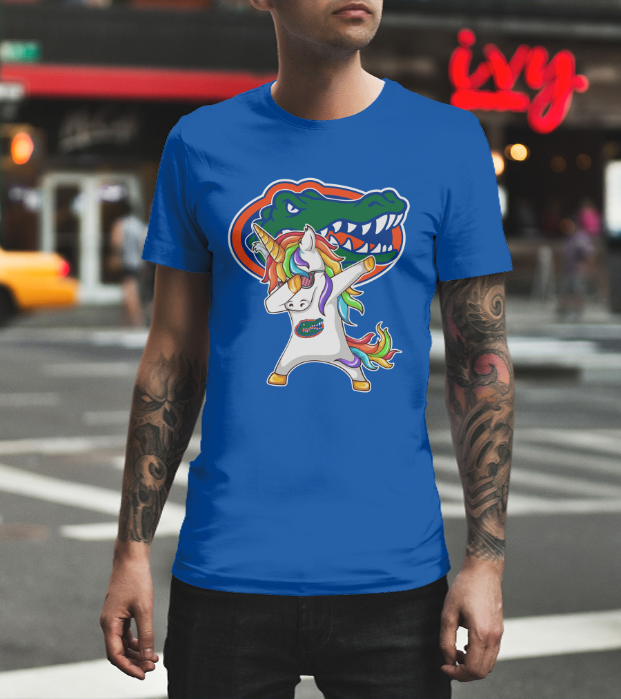 Florida Gators Dabbing Unicorn Rainbow Mane T-Shirt