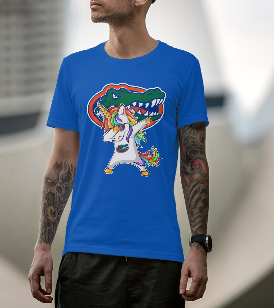 Florida Gators Dabbing Unicorn Rainbow Mane T-Shirt