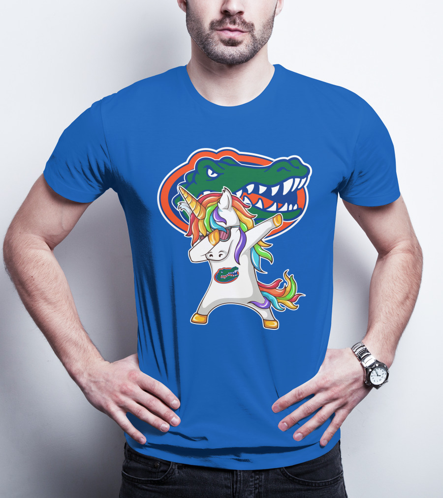 Florida Gators Dabbing Unicorn Rainbow Mane T-Shirt