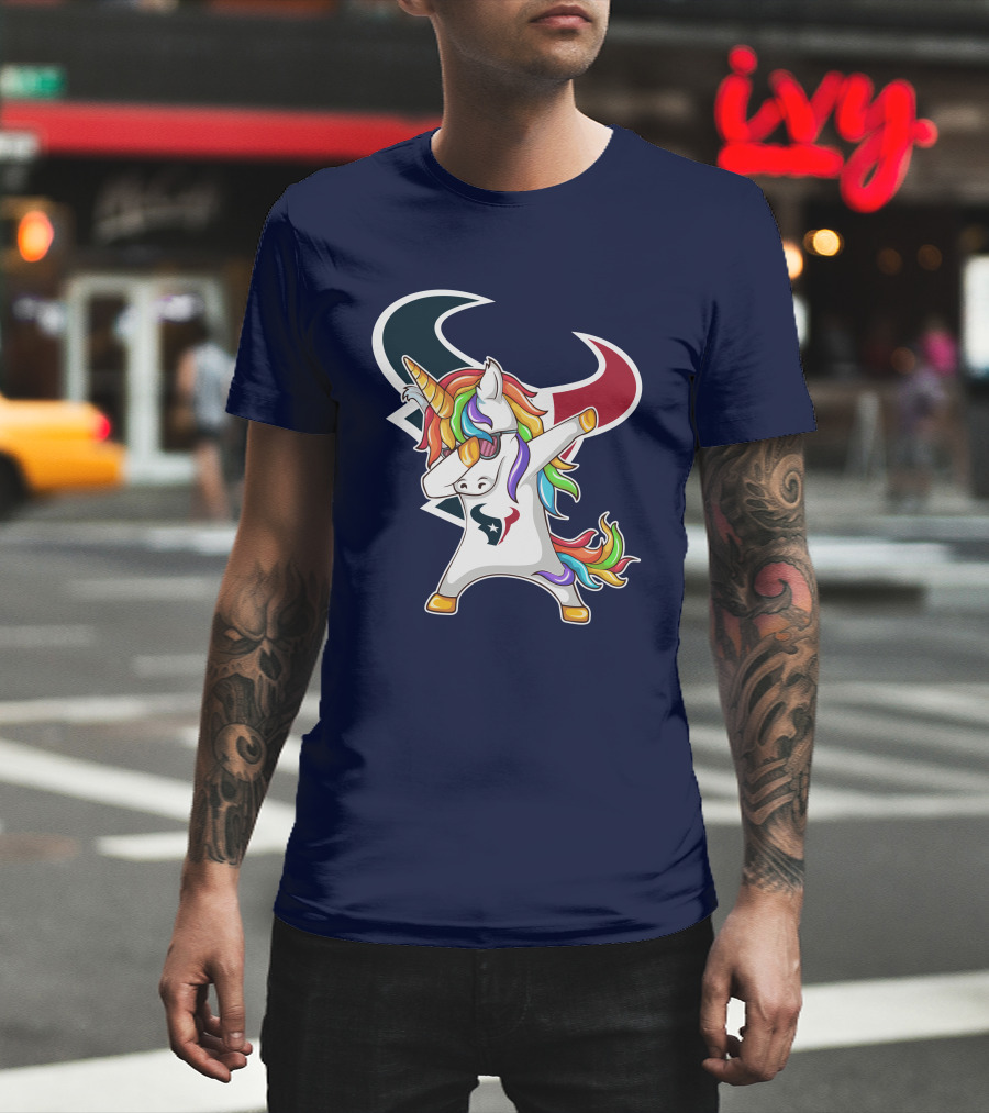 Houston Texans Unicorn Dabbing NFL Pride T-Shirt