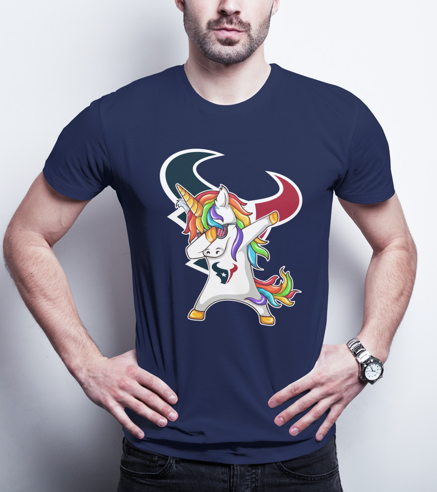 Houston Texans Unicorn Dabbing NFL Pride T-Shirt
