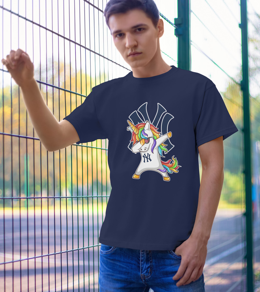 New York Yankees Unicorn Dabbing Rainbow T-Shirt