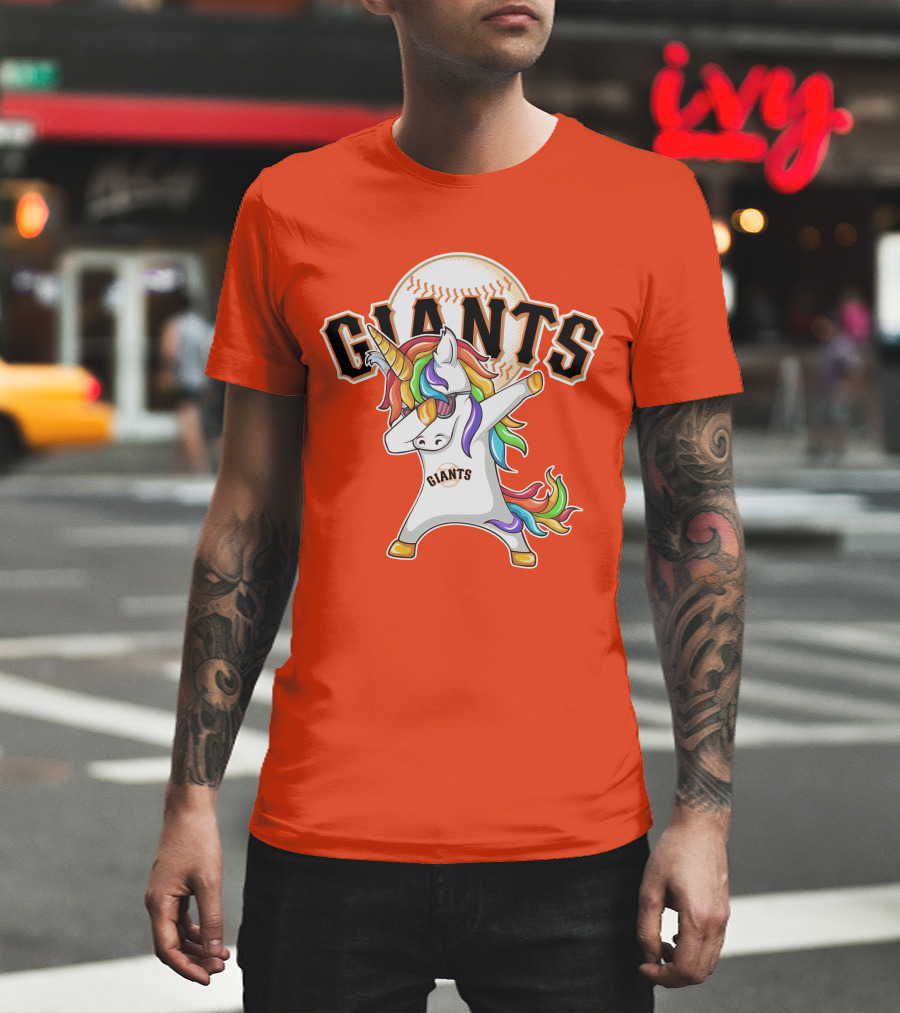 San Francisco Giants Unicorn Dabbing Baseball T-Shirt