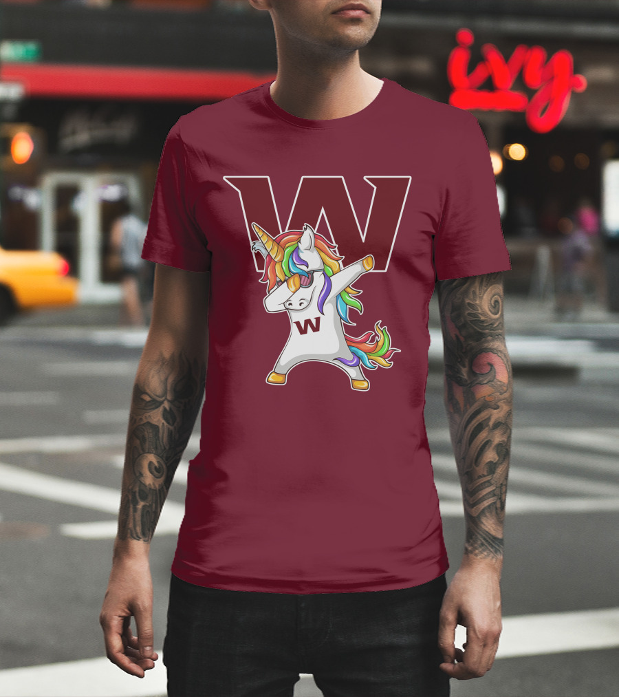 Washington Football Team Unicorn Dabbing W T-Shirt