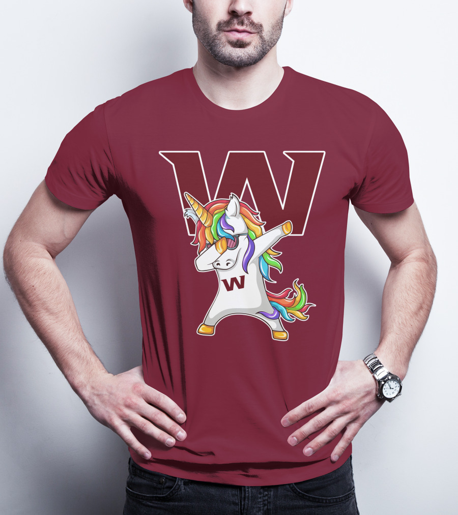 Washington Football Team Unicorn Dabbing W T-Shirt