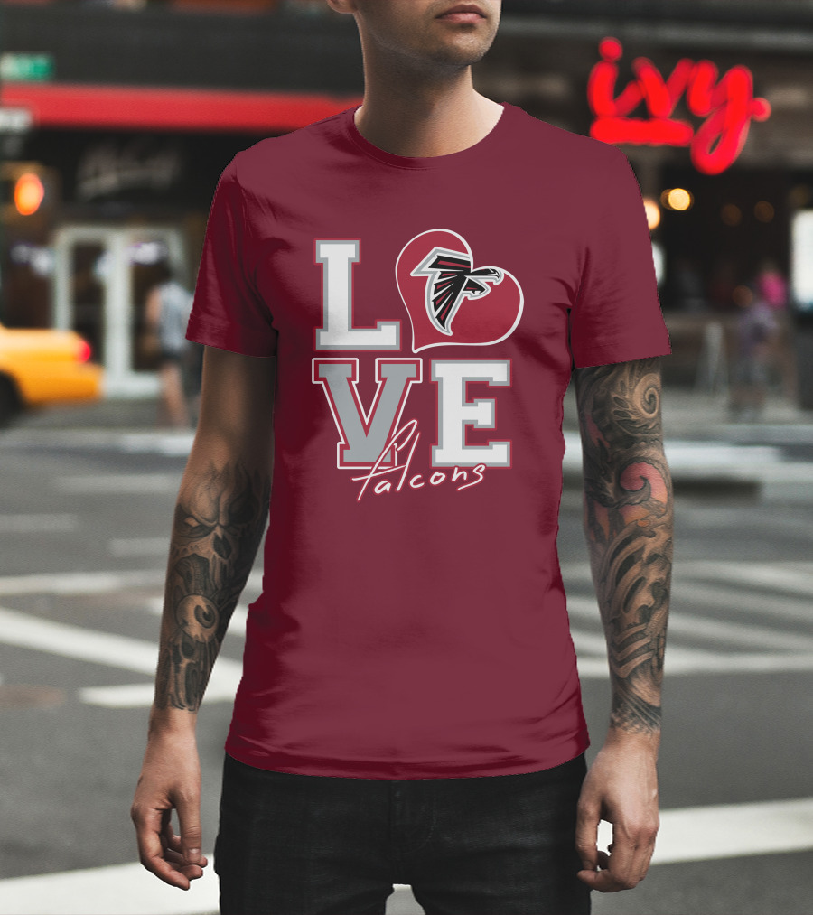 LOVE Atlanta Falcons Heart T-Shirt