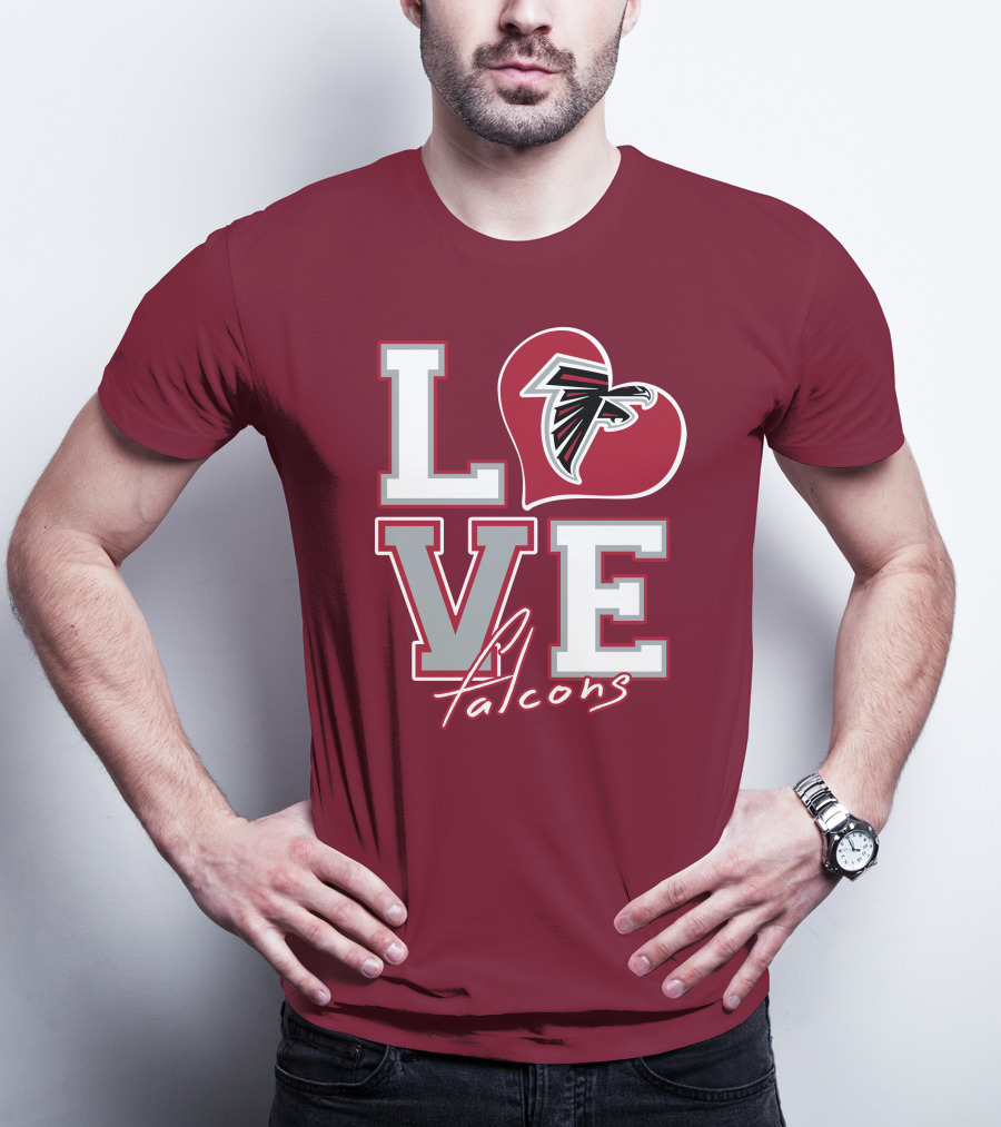 LOVE Atlanta Falcons Heart T-Shirt