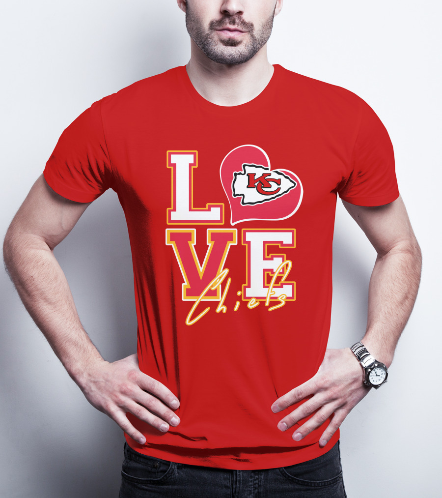 LOVE Chiefs KC Arrowhead Heart T-Shirt