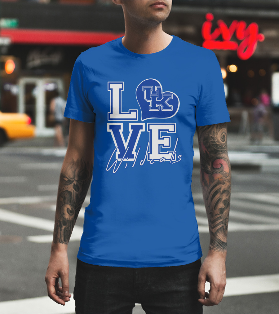LOVE Kentucky Wildcats UK Heart Wildcats T-Shirt