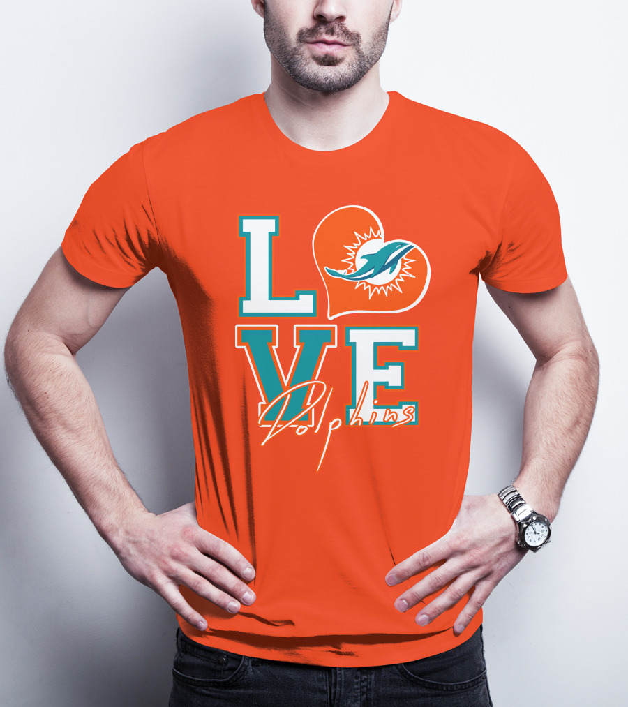 LOVE Dolphins Miami Heart T-Shirt