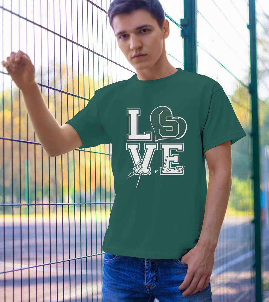 Love Spartans Michigan State Heart T-Shirt