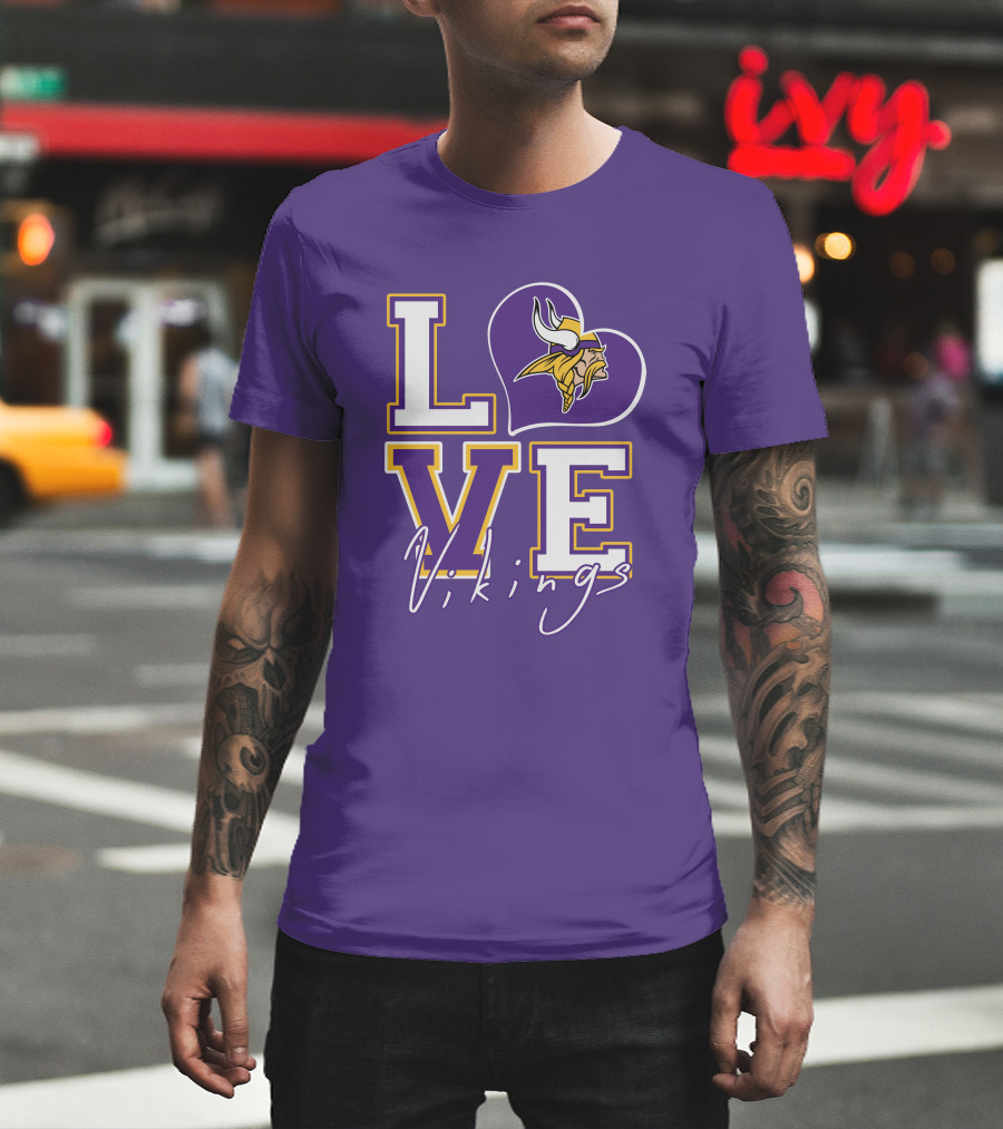 Love Minnesota Vikings Heart T-Shirt