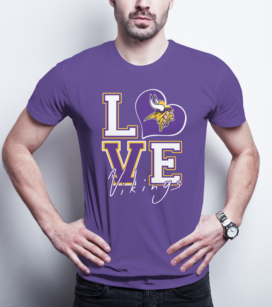 Love Minnesota Vikings Heart T-Shirt