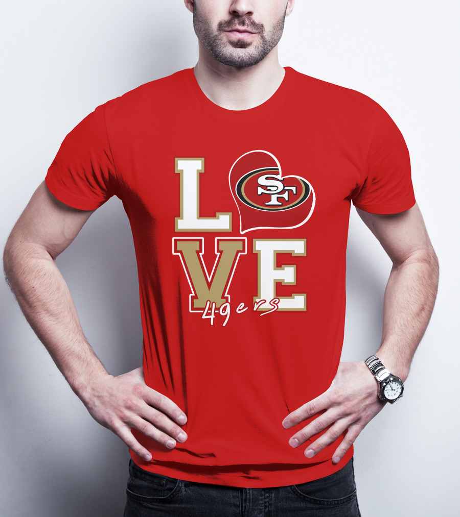 Love San Francisco 49ers Heart Sf 49ers T-Shirt