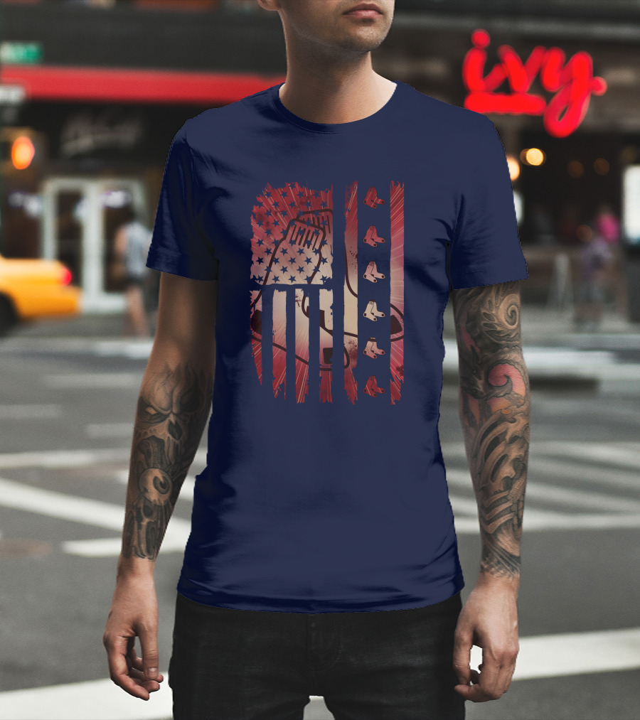 Boston Red Sox Patriotic Stars And Stripes T-Shirt